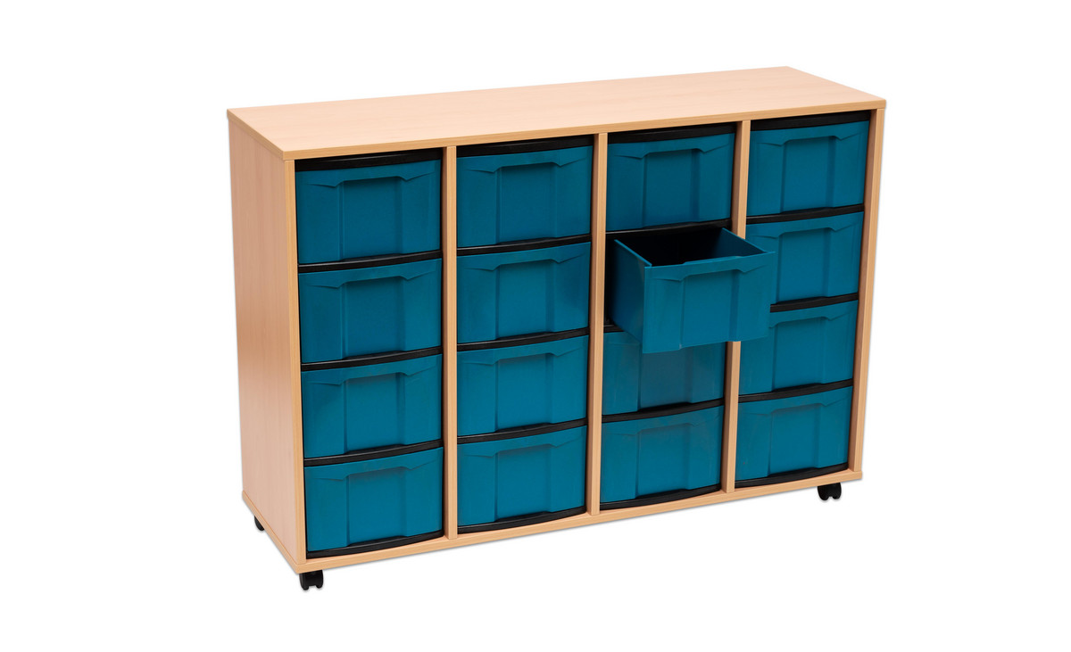 Flexeo® Regal, 4 Reihen, 16 große Boxen aus treeNside-Material | betzold.de