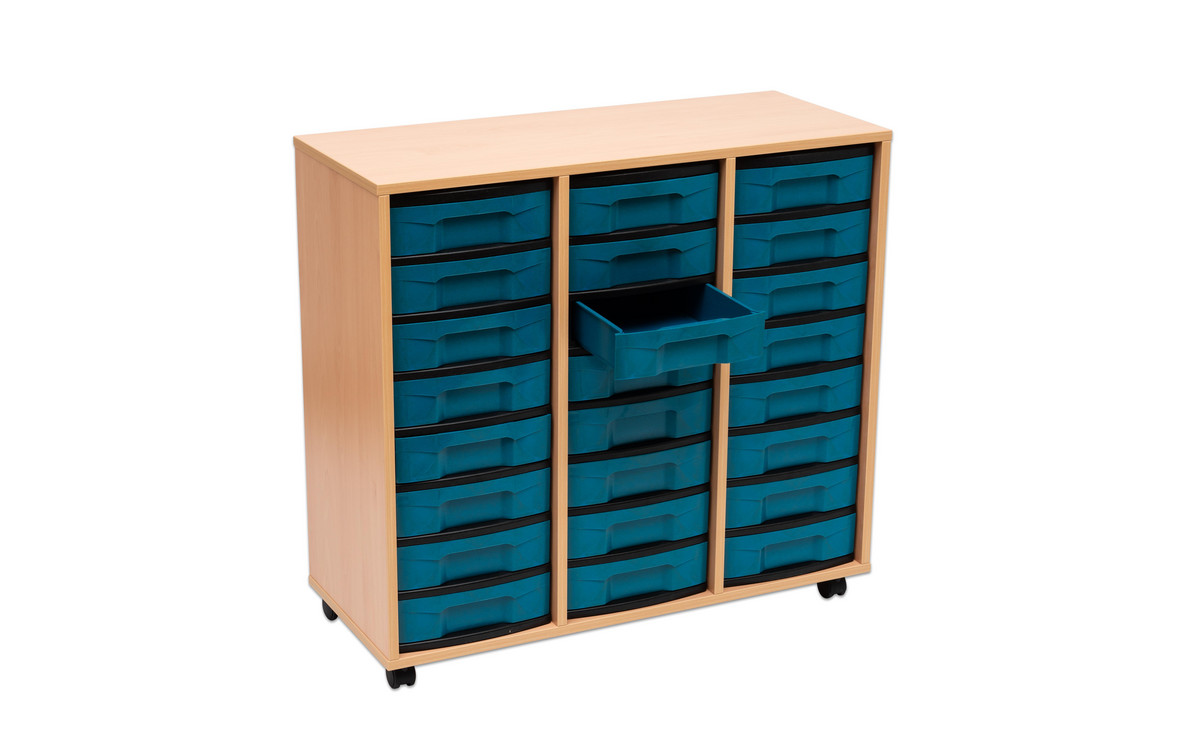 Flexeo® Regal, 3 Reihen, 24 kleine Boxen aus treeNside-Material ...