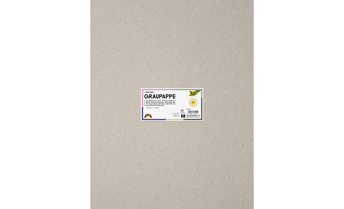 Graupappe, 2,5 mm, 40 x 50 cm, 5 Bogen | betzold.de