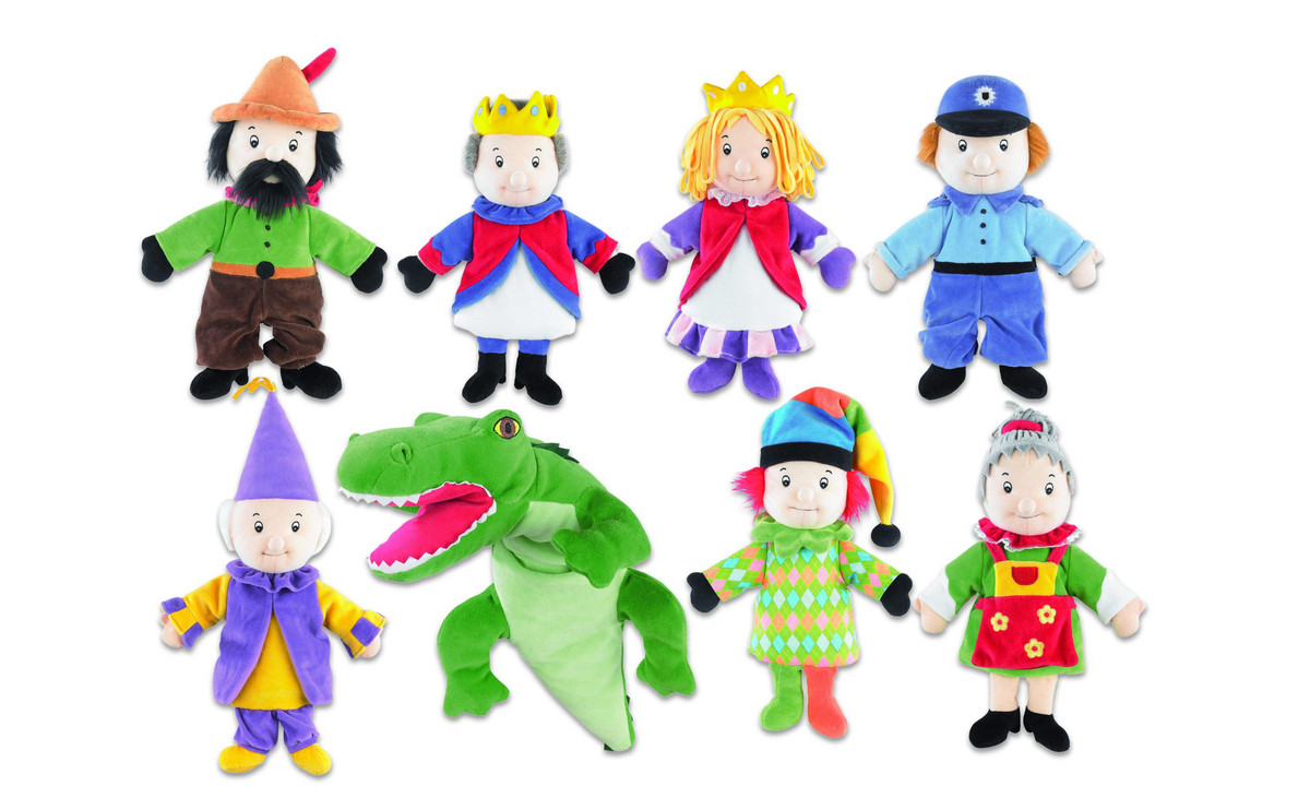 Handpuppen-Set aus weichem Plüsch | 8-teilig | BETZOLD