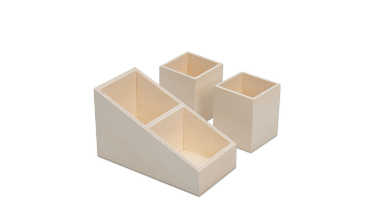 Stifte-Organizer aus Holz im 3er-Set | BETZOLD