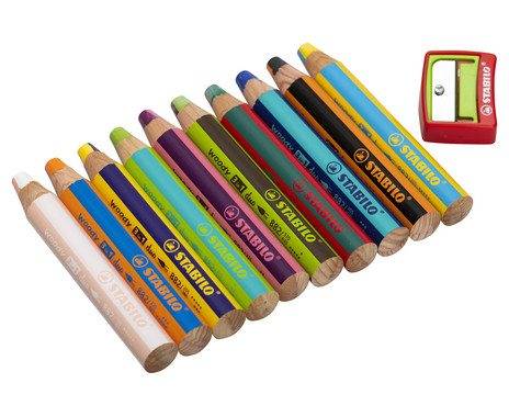 STABILO® Buntstifte „woody 3-in-1 duo“, 10er-Set | betzold.de
