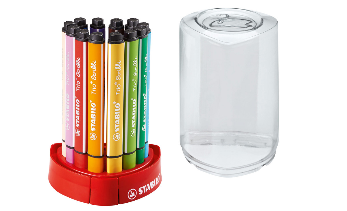 STABILO® Filzstifte „Trio Scribbi“, Tischset, 12 Farben | betzold.de