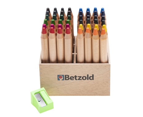 Betzold Buntstifte, 48 Stück im Holzaufsteller, mit Spitzer | betzold.de