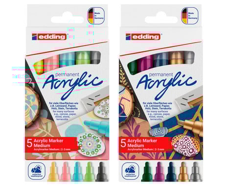 edding 5100 Acrylmarker, medium, 5er-Set | betzold.de