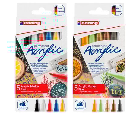 edding 5300 Acrylmarker, fein, 5er-Set | betzold.de